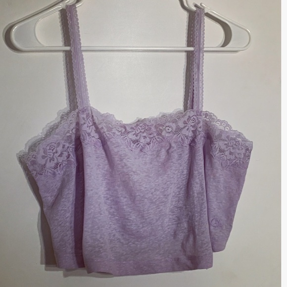 Gilly Hicks | Tops | Purple Lace Crop Top Gilly Hicks | Poshmark